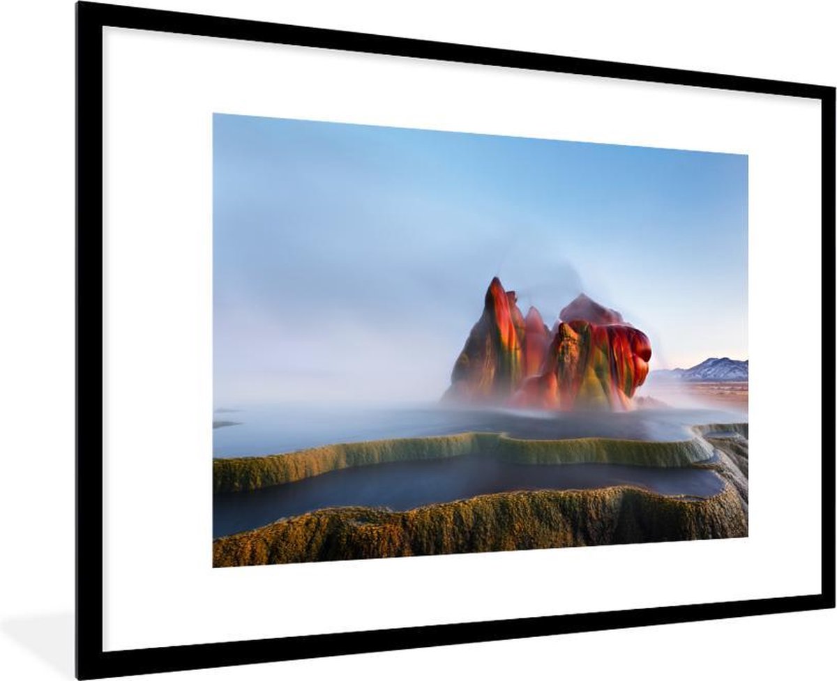 Poster met lijst Fly Geyser Nevada - Fly Geyser - fotolijst zwart ...