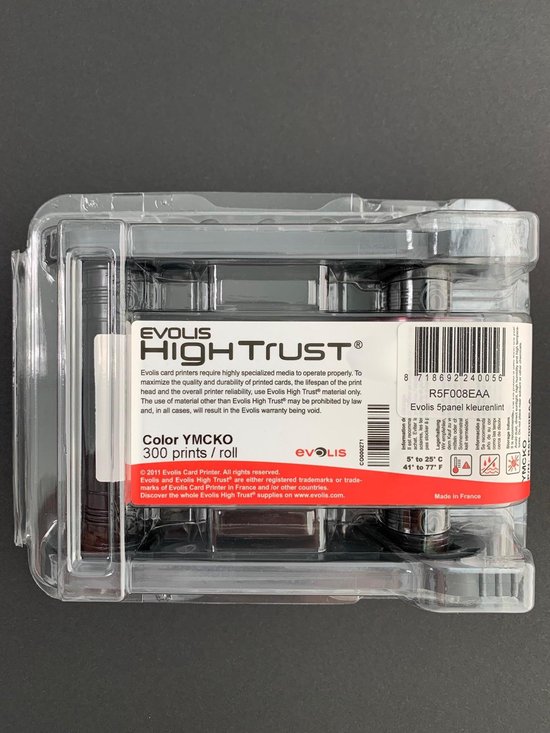 R5F008EAA (5 panel) kleuren printlint voor Evolis Primacy kaartprinter ...