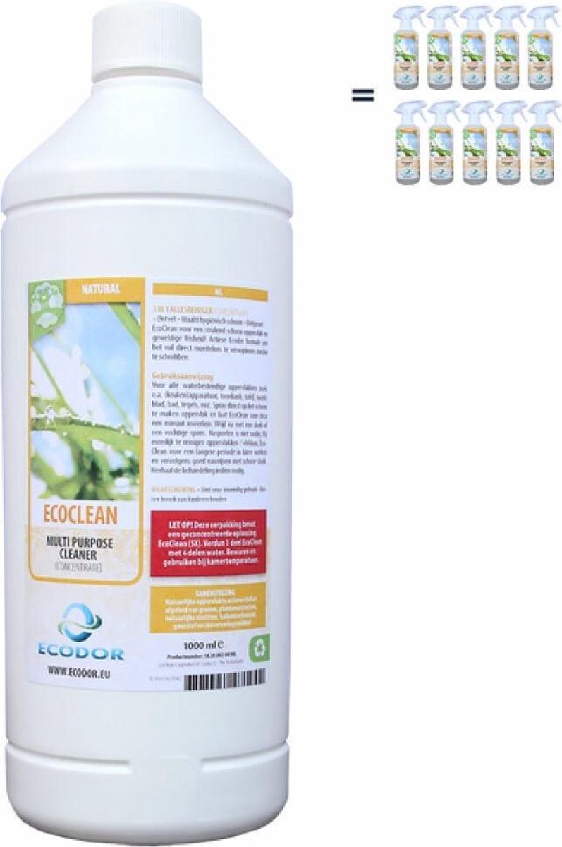 EcoClean - 3 in 1 Allesreiniger - 1000ml - (Concentraat) - Ecodor | bol.com