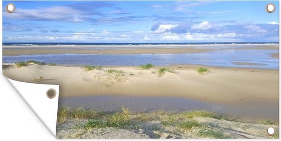Wanddecoratie buiten Duinen bij Vlieland - 160x80 cm - Tuindoek | bol.com