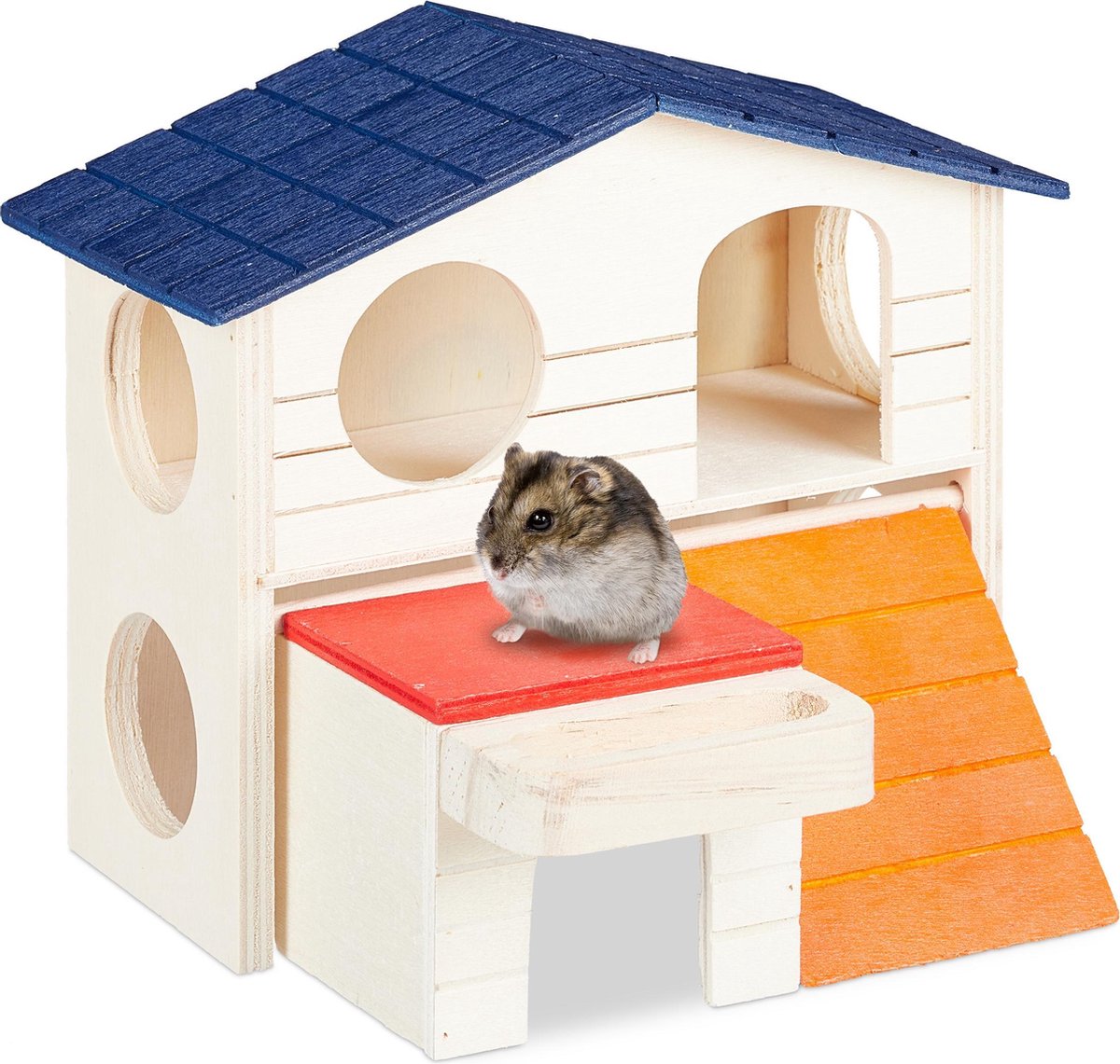 Relaxdays hamsterhuis hout - speelhuisje - knaagdierhuisje - huisje ...
