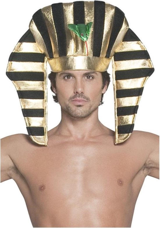 Pharaoh hoed - Egyptisch hoofdeksel - Farao/Cleopatra goud/zwart | bol.com