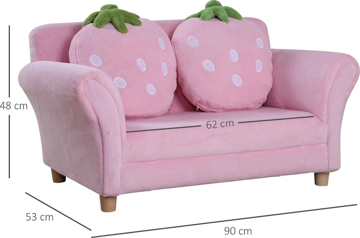 HOMdotCOM Kinderbank Strawberry (Strawberry Sofa) | bol