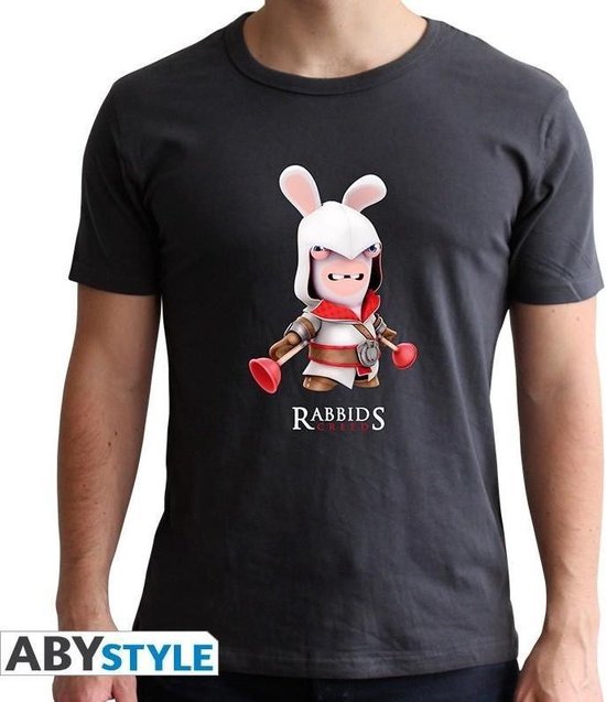 RAVING RABBIDS - Tshirt Spoof Creed man SS dark grey - new fit | bol.com