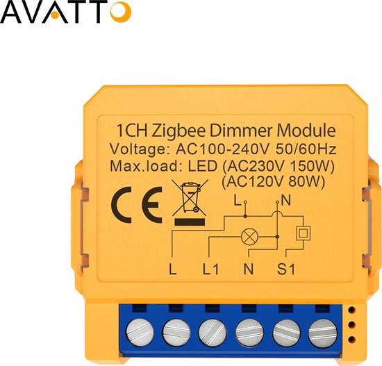 Avatto Zigbee Dimmer module - Universeel - Vloeiend dimmen - Kleinste ...