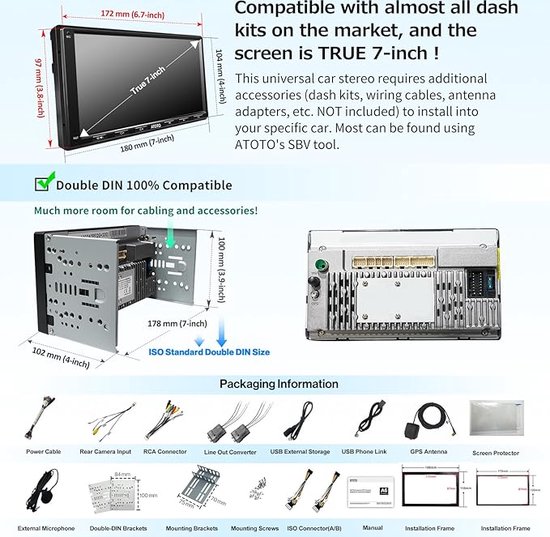 ATOTO A6PF Autoradio - 7 inch Android - Draadloze CarPlay | bol
