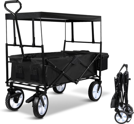 Bolderkar - Opvouwbaar - Bolderwagen - transportkar met dakje Kinderenvervoer... | bol