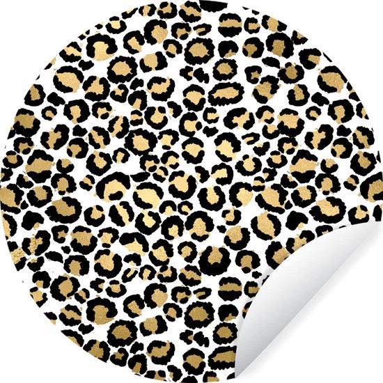 WallCircle - Muurstickers - Behangcirkel - Patronen - Panterprint - Goud - 80x80 cm -... | bol