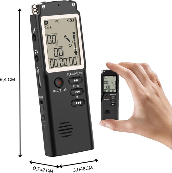 Dictafoon - Voice Recorder 32 GB 1536 Kbps - Voicerecorder Met Maximaal ...