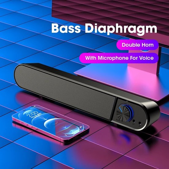 Computer Speaker Usb Soundbar Met Microfoon Microfoon Stereo Geluid ...