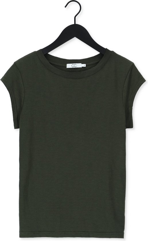 CC Heart Basic T-shirt Tops & T-shirts Dames - Shirt - Donkergroen ...
