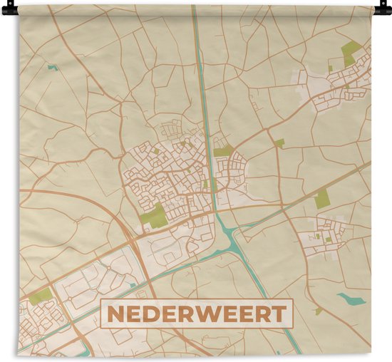 Wandkleed - Wanddoek - Kaart - Plattegrond - Nederweert - Stadskaart ...