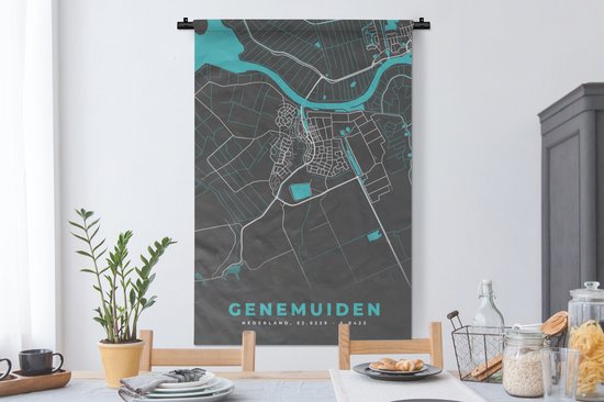 Wandkleed - Wanddoek - Kaart - Genemuiden - Plattegrond - Stadskaart ...