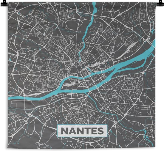 Wandkleed - Wanddoek - Kaart - Plattegrond - Stadskaart - Nantes ...