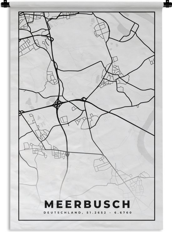 Wandkleed - Wanddoek - Meerbusch - Plattegrond - Kaart - Stadskaart ...