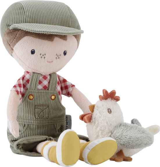 Little Dutch - Knuffelpop Boer Jim met kip – 35 cm | bol