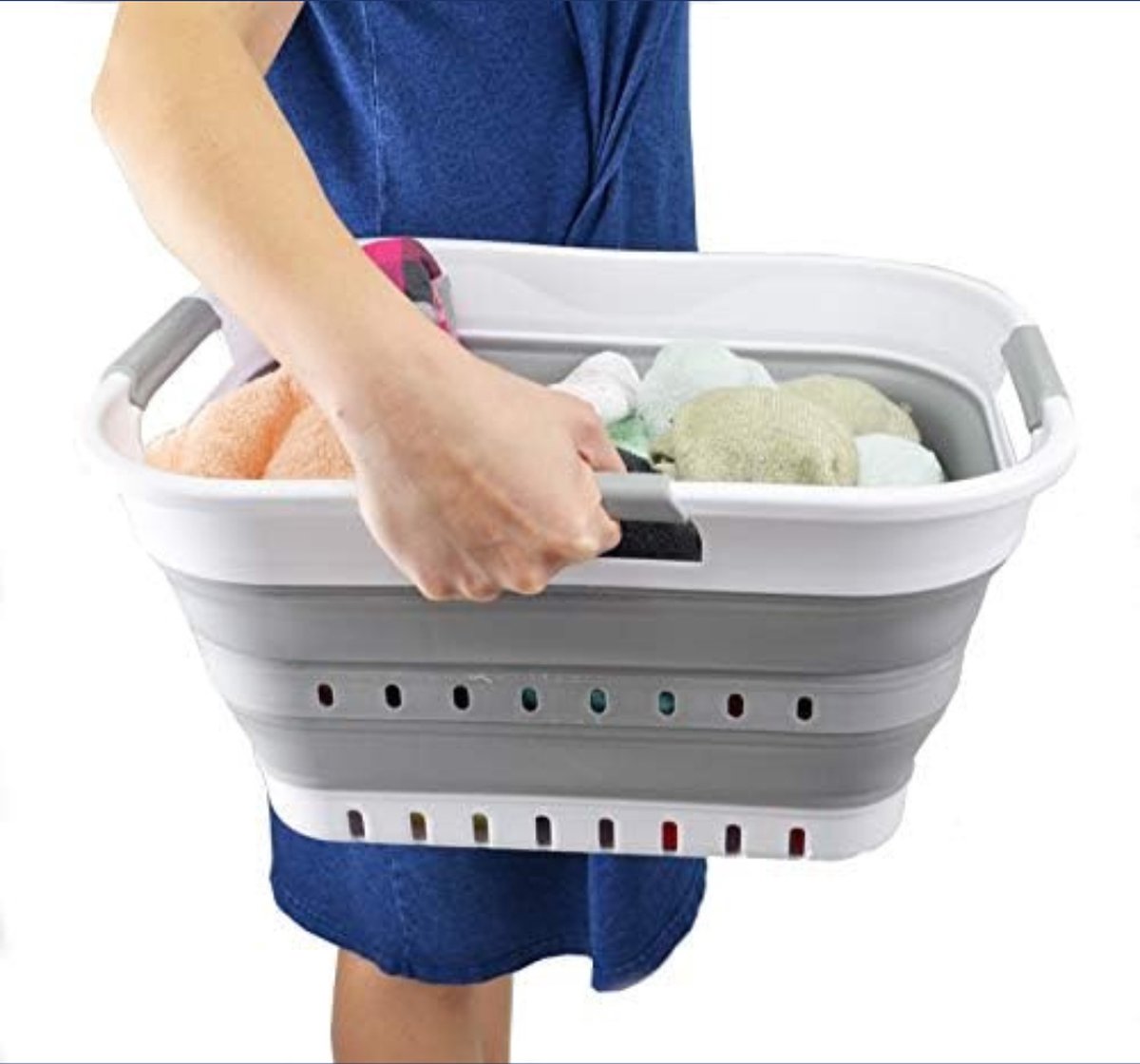 Heupwasmand - Wasmand Ergo - Ergonomische Wasmand - Wit - Grijs | bol