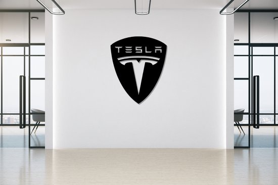 Tesla - Logo - Metaalkunst - Rood - 49 x 60 cm - Auto Decoratie - Muur ...