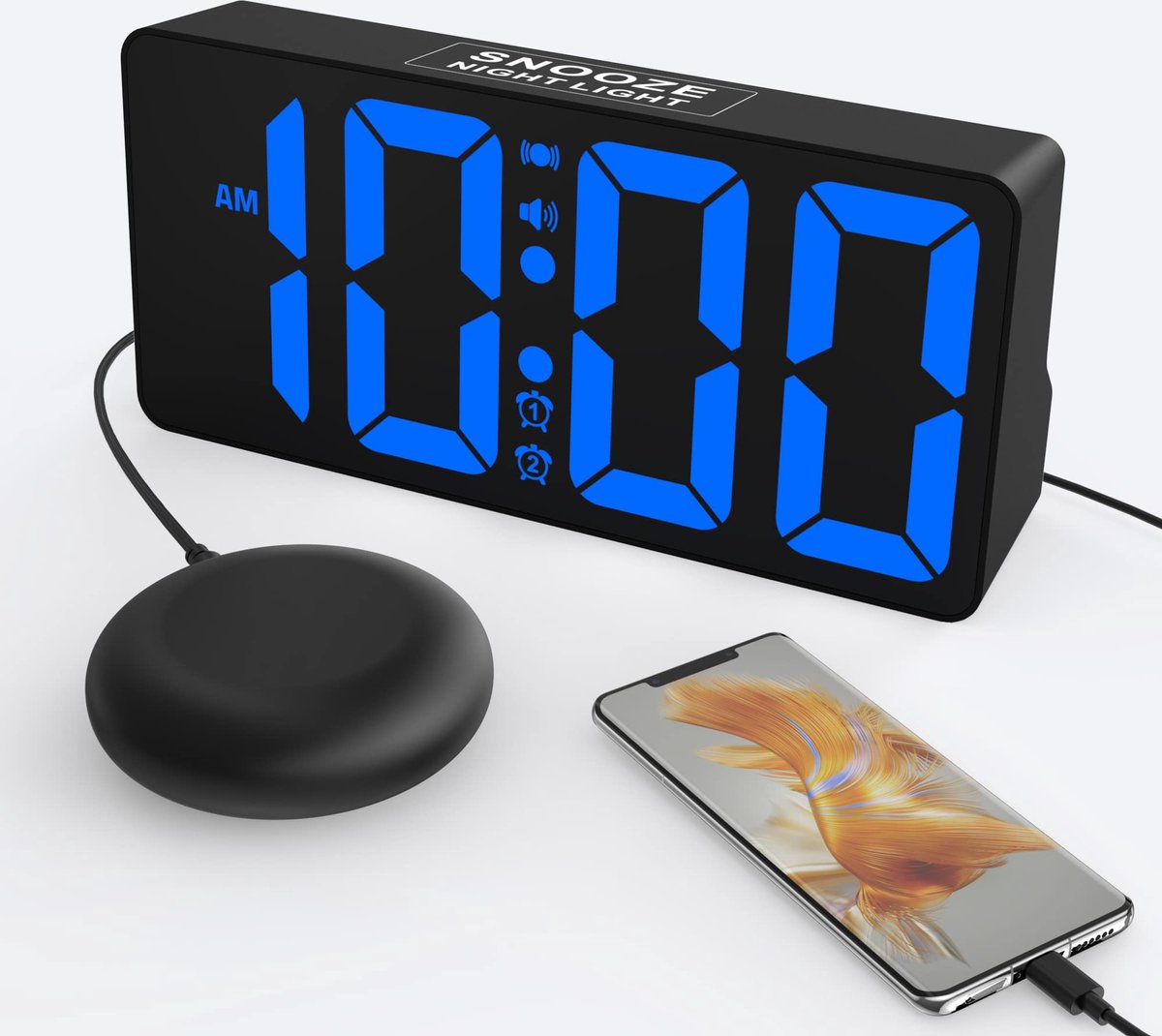Beroli - Mesqool Digitale Wekker met 2 Alarmen - Luid voor Diepe ...