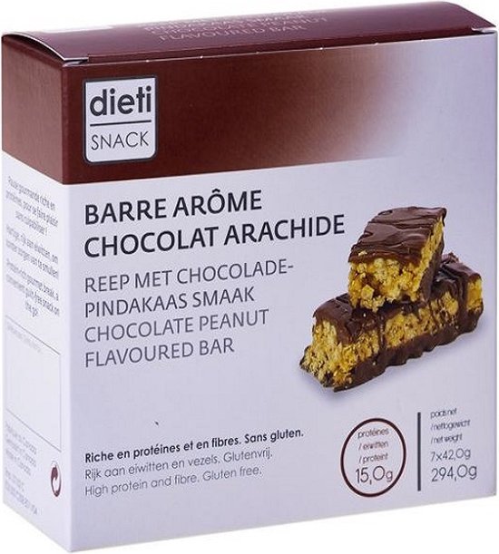 Dietisnack | Proteïnereep | Chocolade Peanut | 7 x 42 gram ...