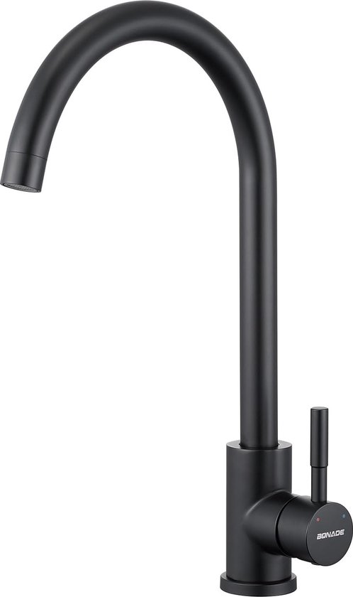 Waterkraan keuken, zwart, keukenkraan van roestvrij staal, 360° draaibare mengkraan... | bol
