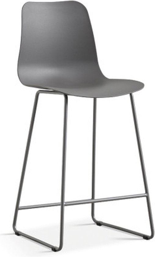 Barstoel 'Marie' PP Grijs, Metalen poten en zitting Polypropyleen - PP ...
