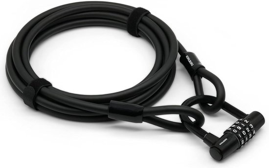 Kabelslot, 5 meter lang, met cijfercombinatie, 500 cm cijferslot ...