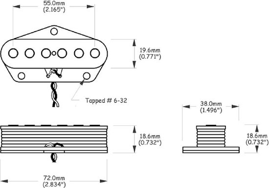 Roswell RP-TE6B Quarter Pound TE Pickup - Hoogwaardige Alnico 5 Brugpositie | bol