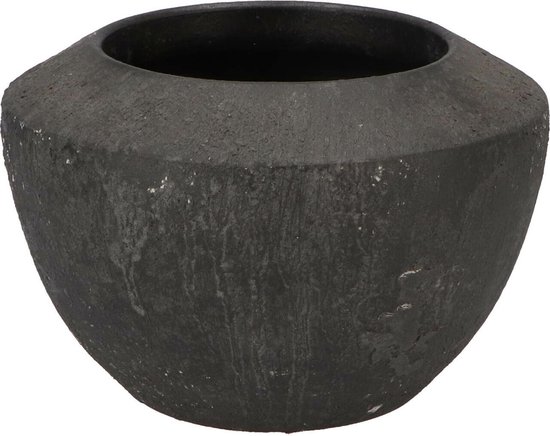 DK Design Bloempot model Maya - verweerd zwart - D20 x H13 cm - rustiek ...