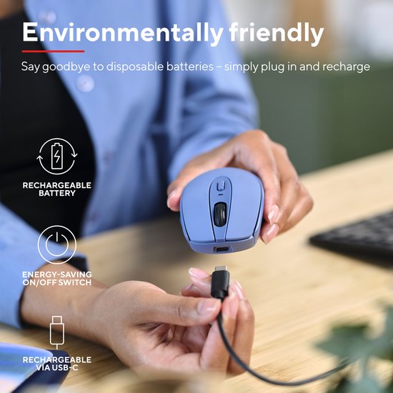 Trust Zaya - Oplaadbare Draadloze Muis - Compact - Blauw | bol