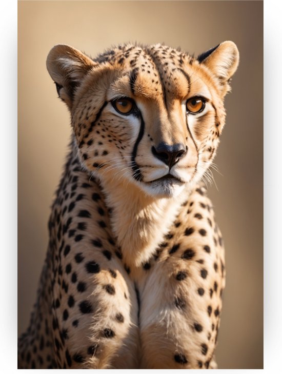 Cheeta portret poster - Wilde dieren muurdecoratie - Muurdecoratie ...