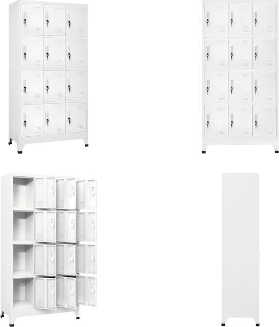 vidaXL Lockerkast met 12 compartimenten 90x45x180 cm - Lockerkast ...