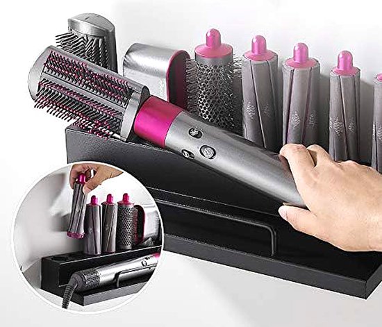 Luxe Zwarte Föhn en Diffuser Wandrek met Opbergplekken voor ...