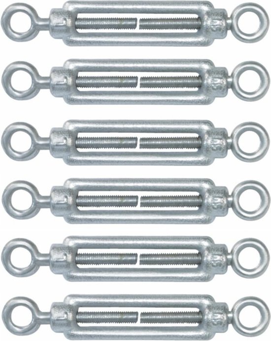 AMIG Spanschroeven/draadspanner met oog/oog - 6x - 12.5cm - verzinkt ...