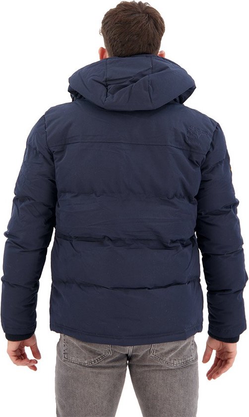 Superdry Everest Short Hooded Puffer Heren Jas - Nordic Chrome Navy ...