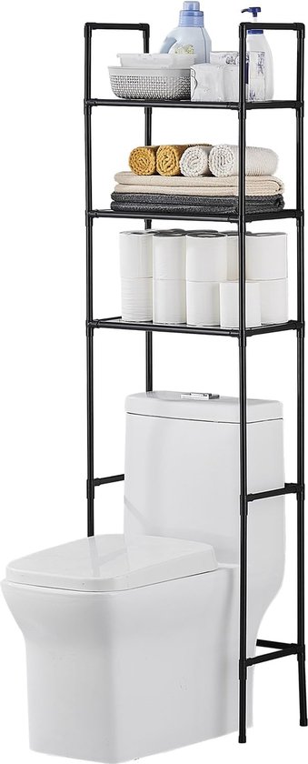 Toiletrek, wc-rek van metaal, badkamerrek boven het toilet ...