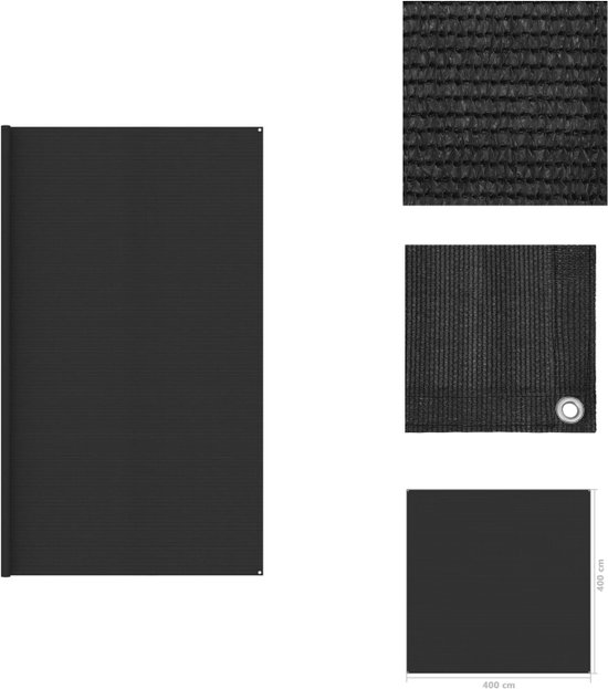 vidaXL Tenttapijt - 400 x 400 cm - Hogedichtheidpolyetheen - Antraciet ...