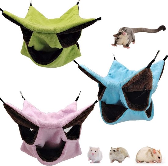 Bed, hangmat voor ratten, 3 niveaus, wollig hol voor kleine dieren ...