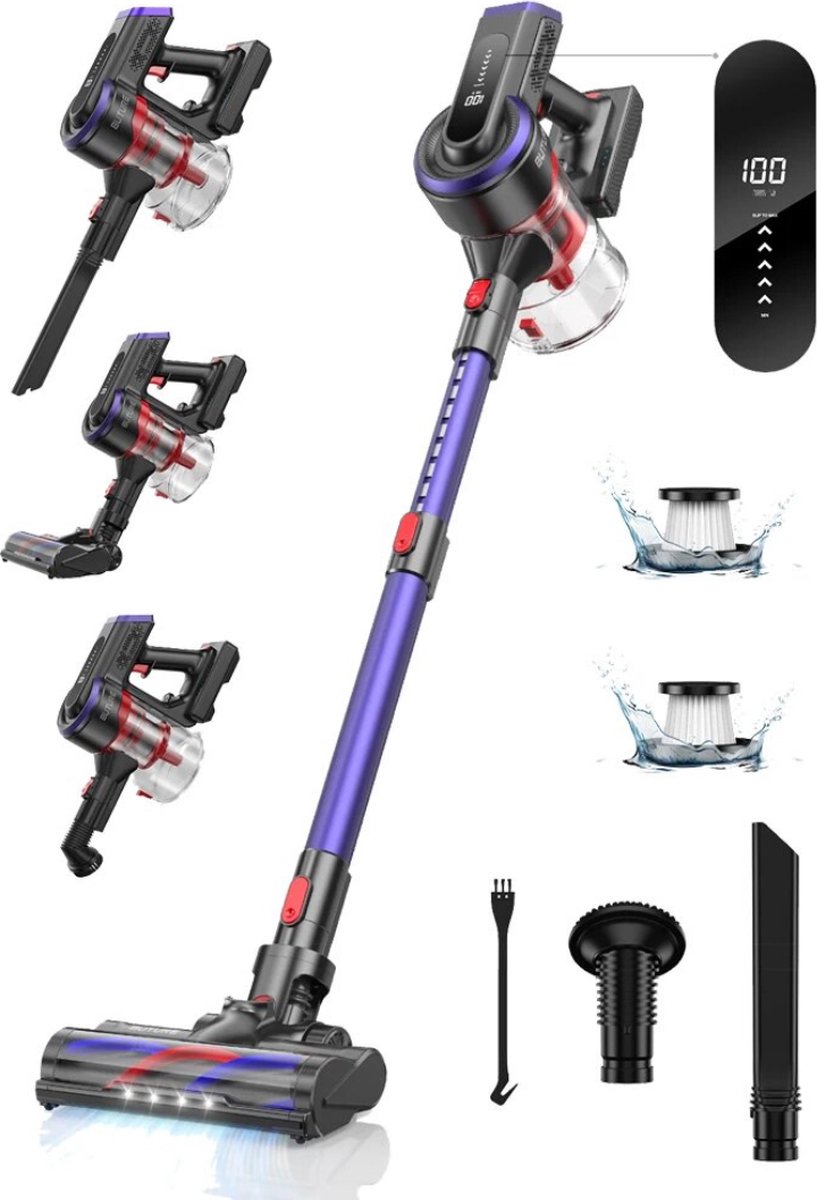 Buture Jr400 Draadloze Stofzuiger - 38000Pa Zuigkracht - Handheld ...