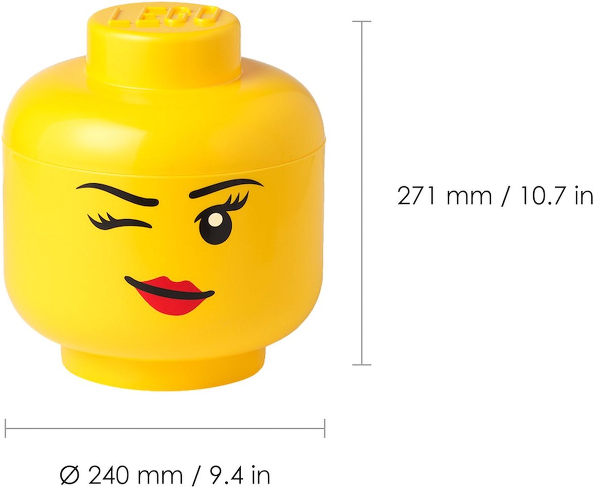 Opbergbox Iconic Hoofd Whinky 24 cm, Geel - LEGO | bol