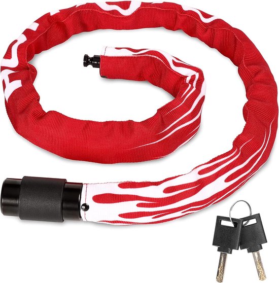 Fietsslot met sleutel, fietsslot, hoge veiligheid, 100 cm lang ...