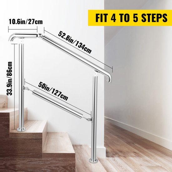 Balustrade Trap Trapleuning voor 1 tot 5 Stappen Trapleuning van ...