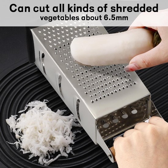 Vierkante rasp, roestvrijstalen rasp (10x24cm), 4-zijdige rasp, rasp ...