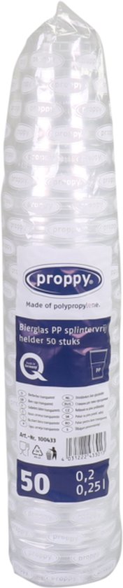 Proppy plastic bierbekers PP 250ml - 300cc transparant doos 1000 stuks ...