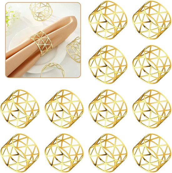 12 stuks servetringen gouden servetringen vintage uithollen ...