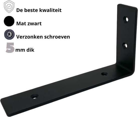 Maison DAM 1x Plankdrager L vorm - Wandsteun – Voor plank 20/25cm – Mat ...