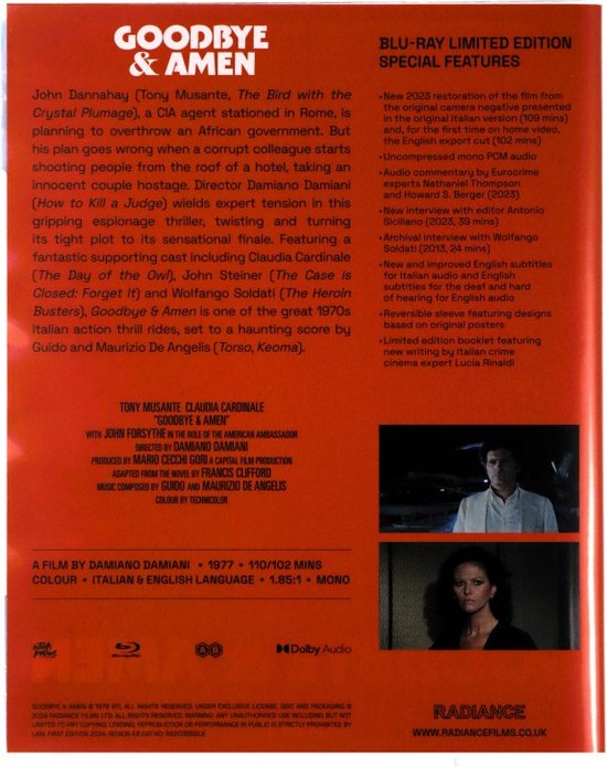 Goodbye & Amen [Blu-Ray] (Blu-ray), Tony Musante | Dvd's | bol