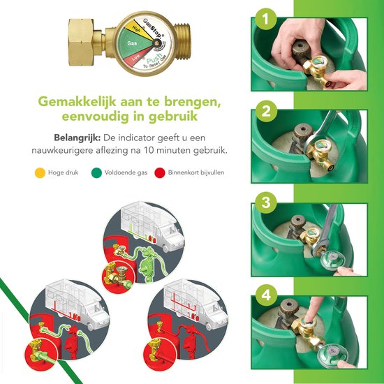 GasStop Automatische gasafsluiter - Noodafsluiter voor propaangasfles ...