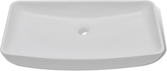 Luxe keramische rechthoekige wasbak 71 x 39 cm (wit) - Wasbak ...