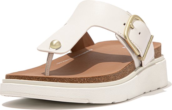 FitFlop Gen-FF Buckle Leather Toe-Post Sandals WIT - Maat 38 | bol
